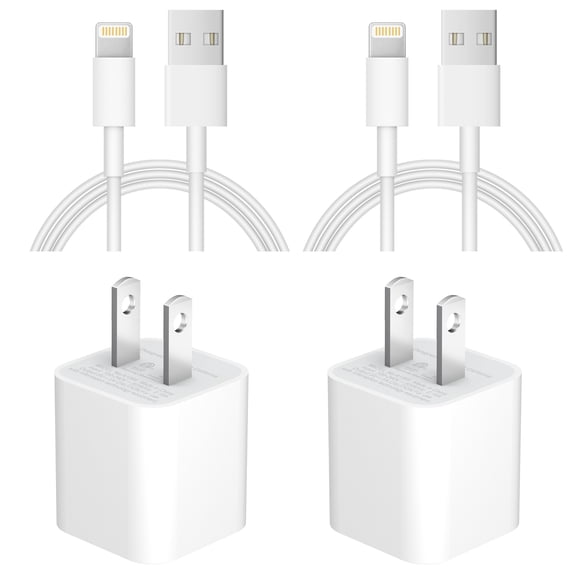 Romitaz iPhone Charger, 2-Pack Lightning Cable and USB Wall Plug, Fast ...