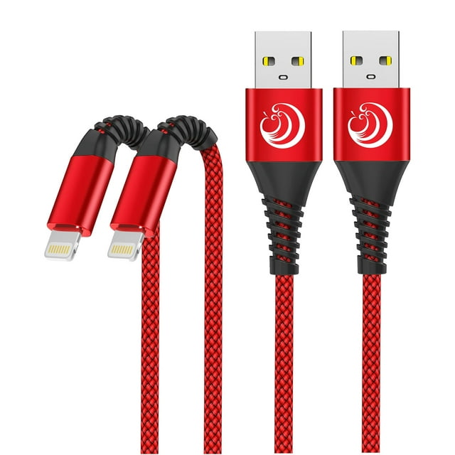 iPhone Charger Cable 2-Pack Lightning Cable 6FT MFi Certified Fast ...