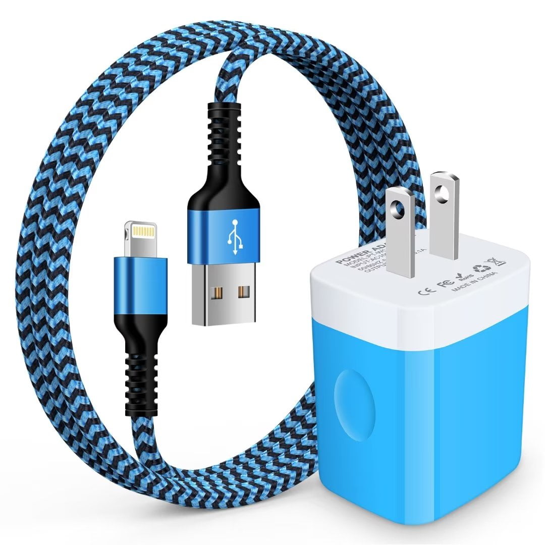iPhone Charger,Charger Block with Lightning Cables 3ft Charging Cords ...