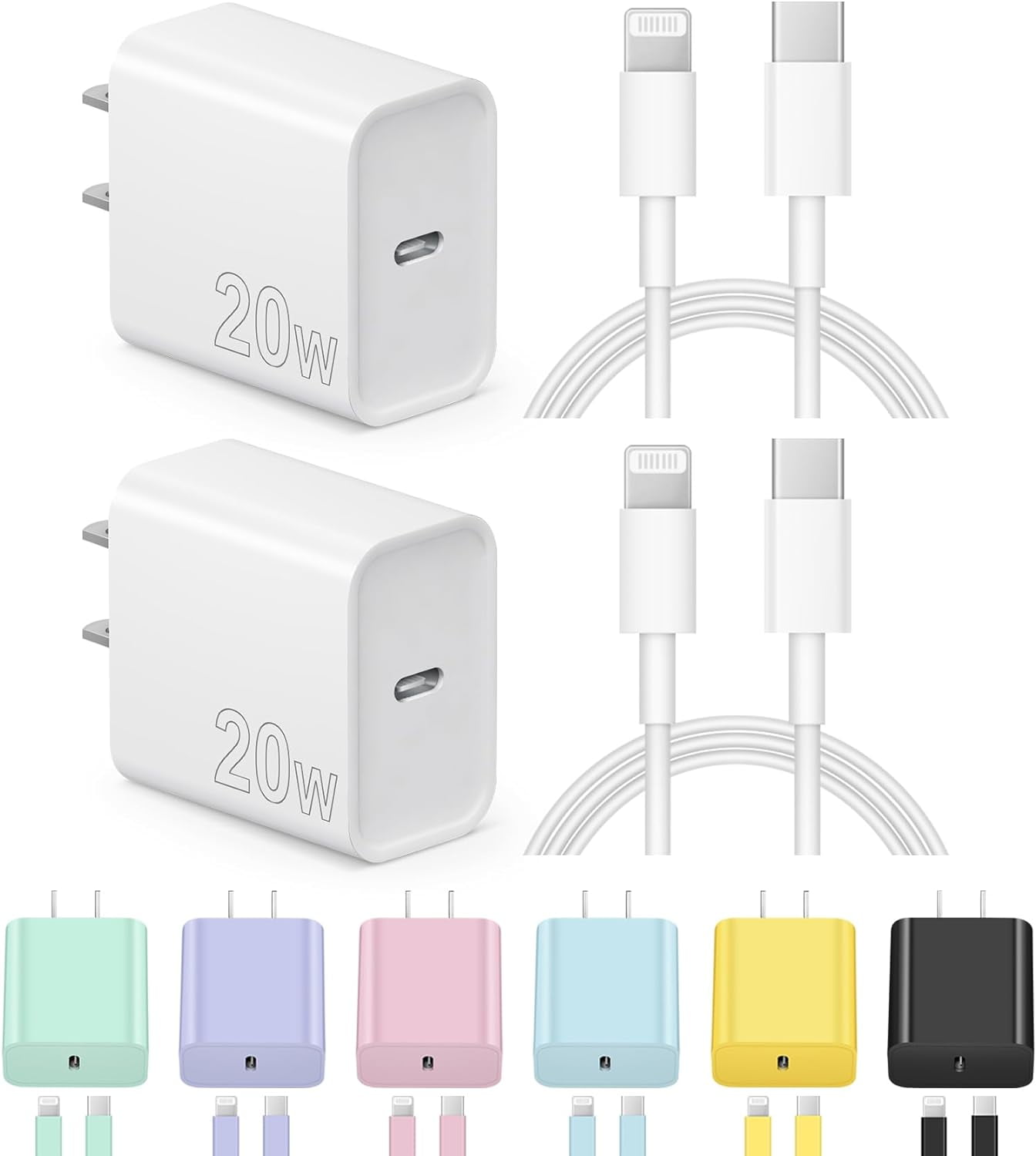 iPhone Charger Fast Charging 20W USB C Wall Charger with 6FT Super Fast ...