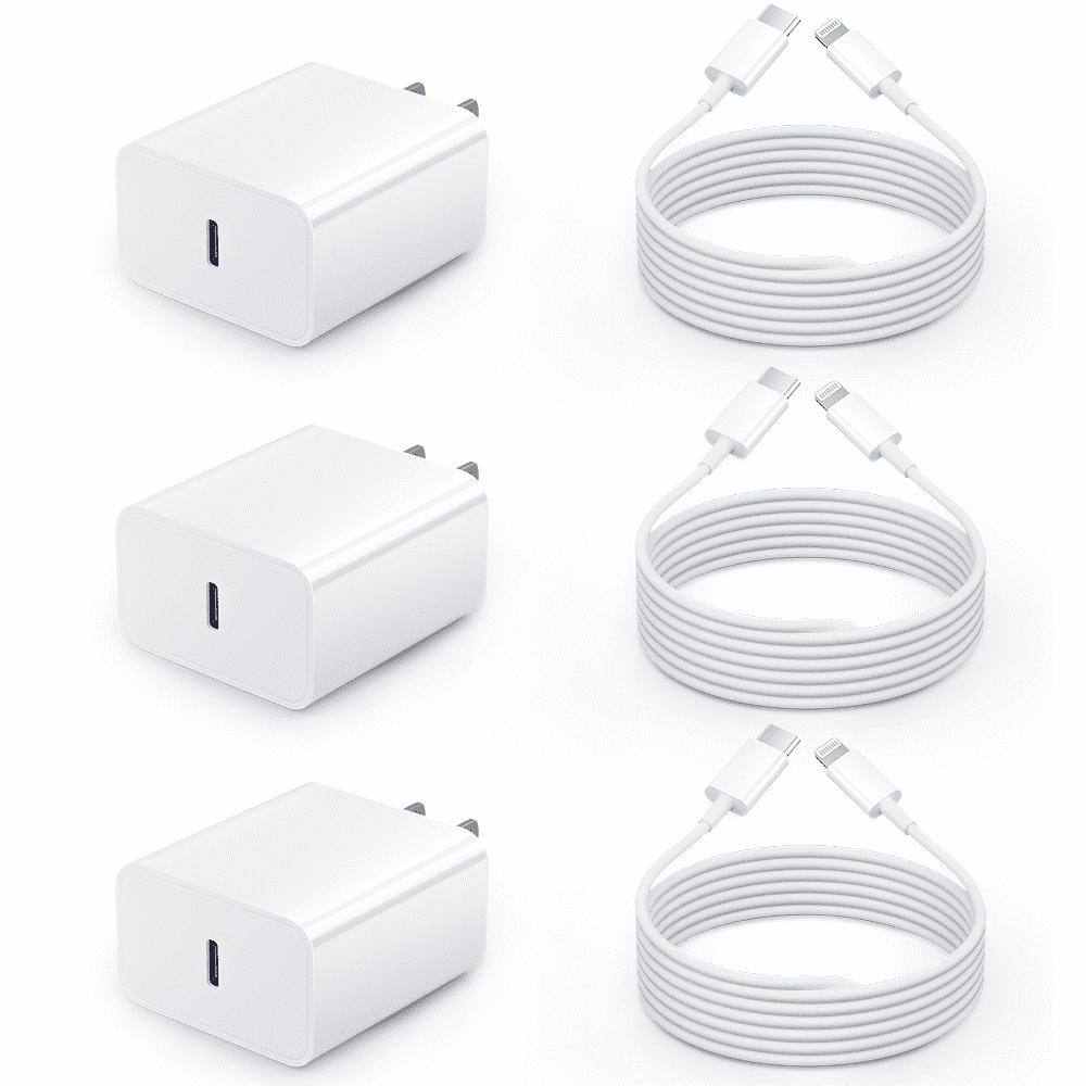 for iPhone Fast [MFi Certified] 3 Pack 20w Usb C Phone Charger C-Shaped ...