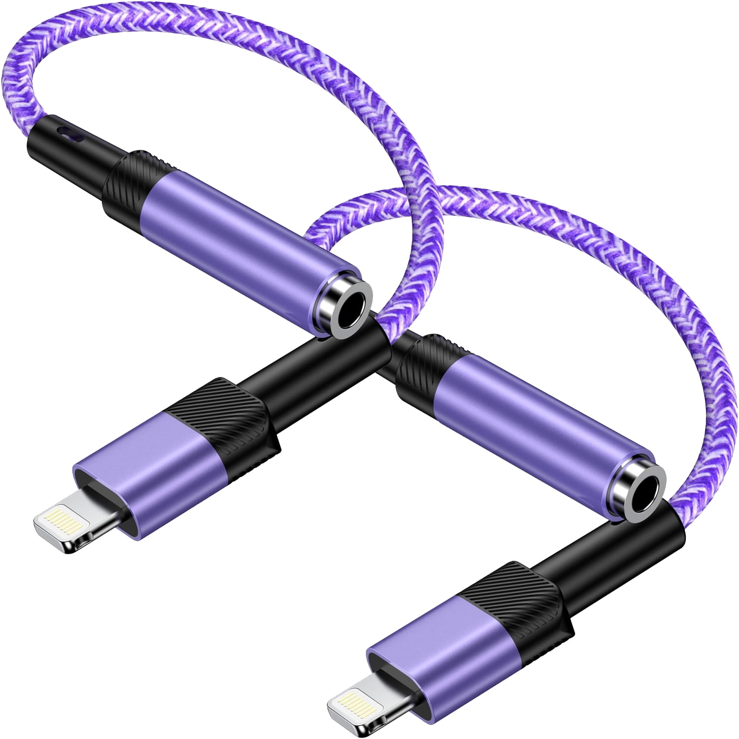 iPhone Headphone Adapter,Support Calls,2Pack Lightning to Aux Dongle ...