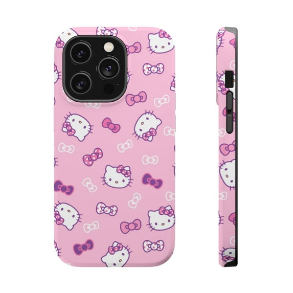 iPhone Hello Kawaii Kitty Pink Pastel Bowtie Cute MagSafe Tough Case ...