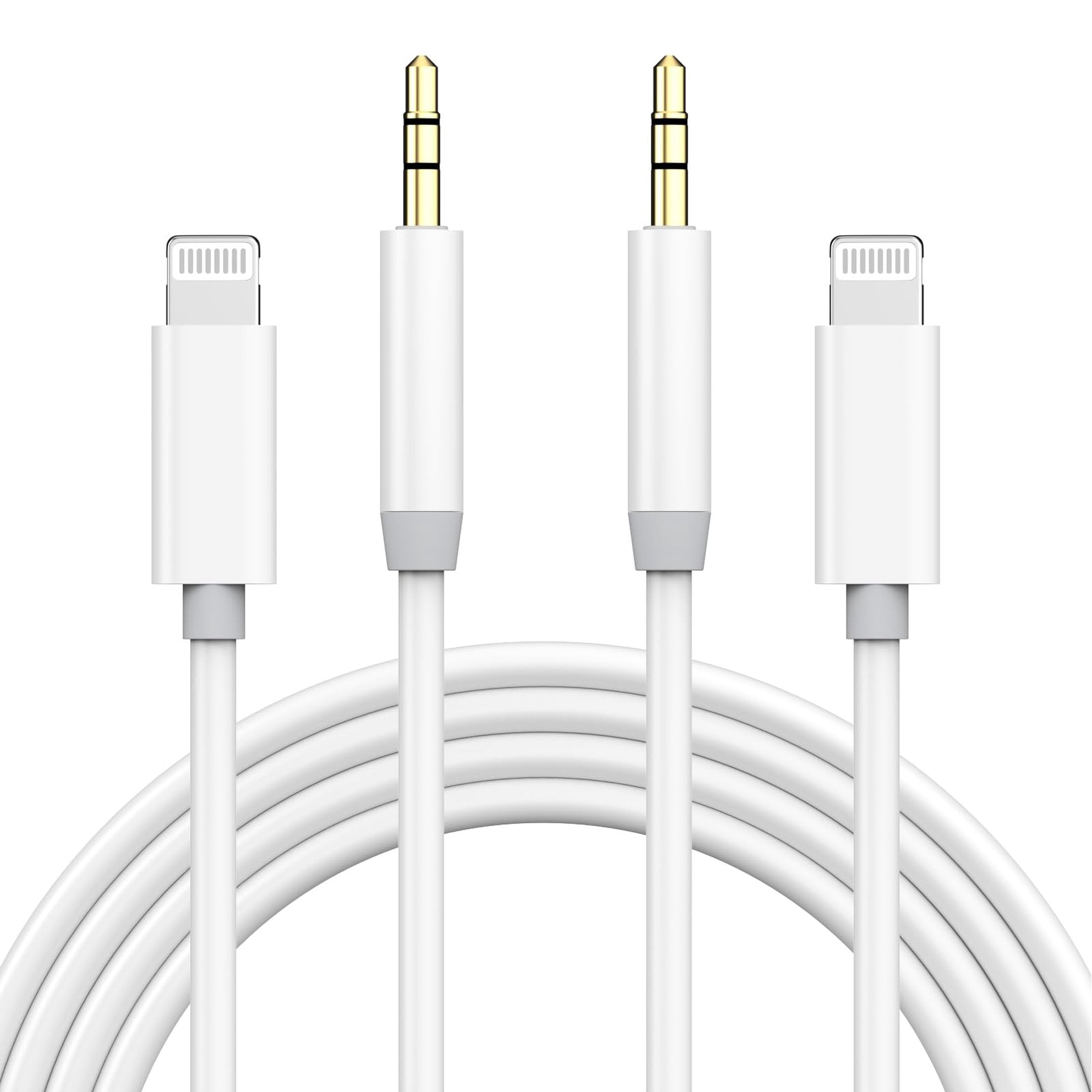 iPhone Lightning to 3.5mm Aux Audio Cable Duo for Car and Home Use ...
