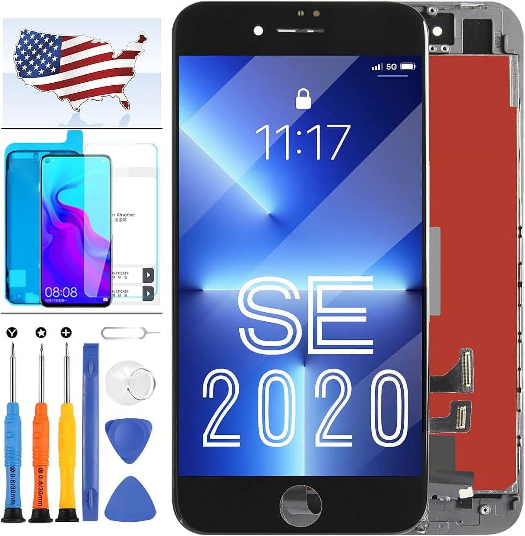 iPhone SE 2020 LCD Touch Screen Replacement Kit for Cracked SE2 A2296 A2275 A2298 Display Repair ...