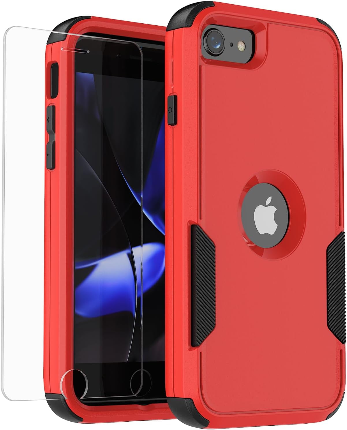 for iPhone SE 2022/2020 Case with Screen Protector Heavy Duty 3 in 1 ...