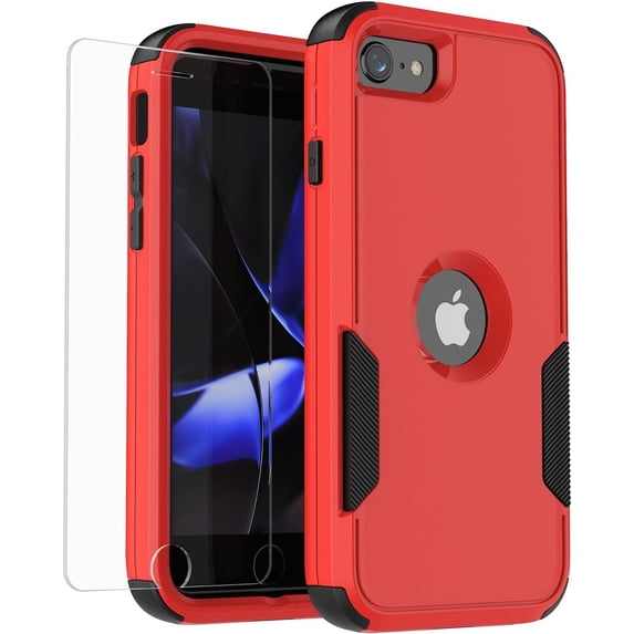 for iPhone SE 2022/2020 Case with Screen Protector Heavy Duty 3 in 1 ...
