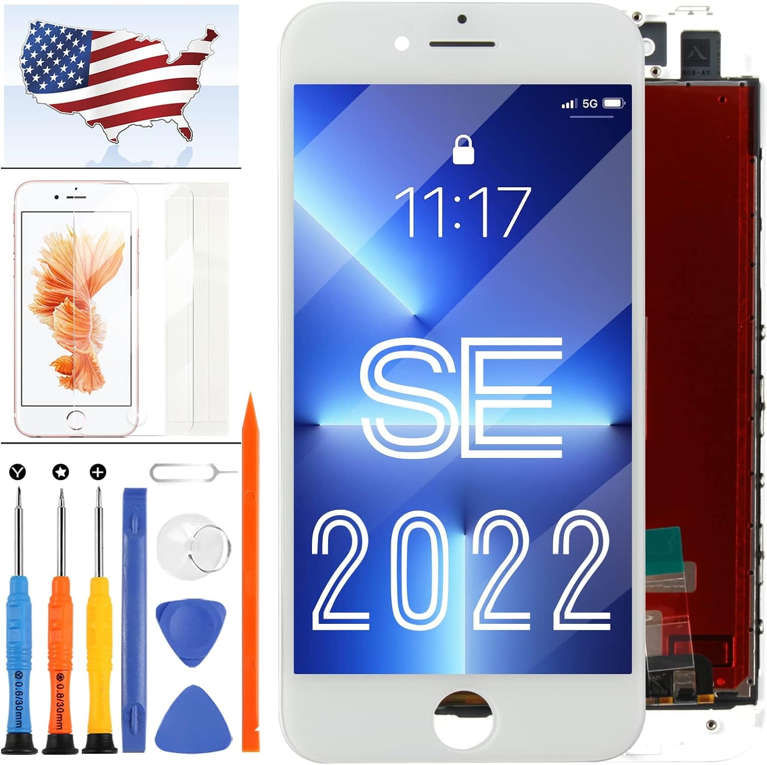 for iPhone SE 2022 Screen Replacement Black, for iPhone SE3 LCD Display Touch Screen Replacement ...