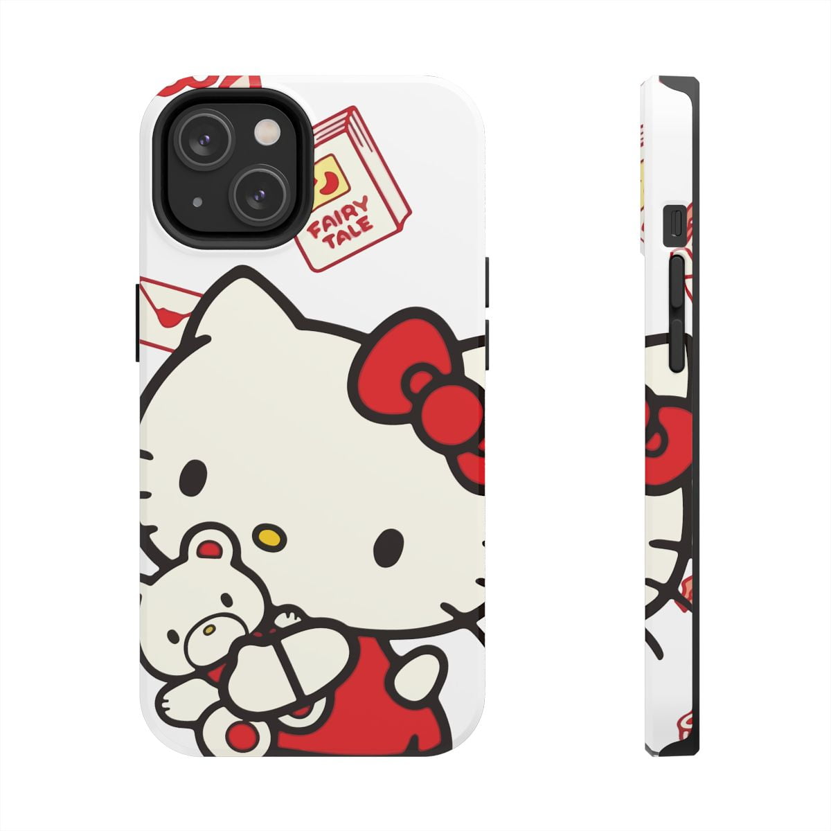 iPhone Tough Case Hello Kitty Pink Bowtie Fairy Tale Cute Teddy Kawaii ...