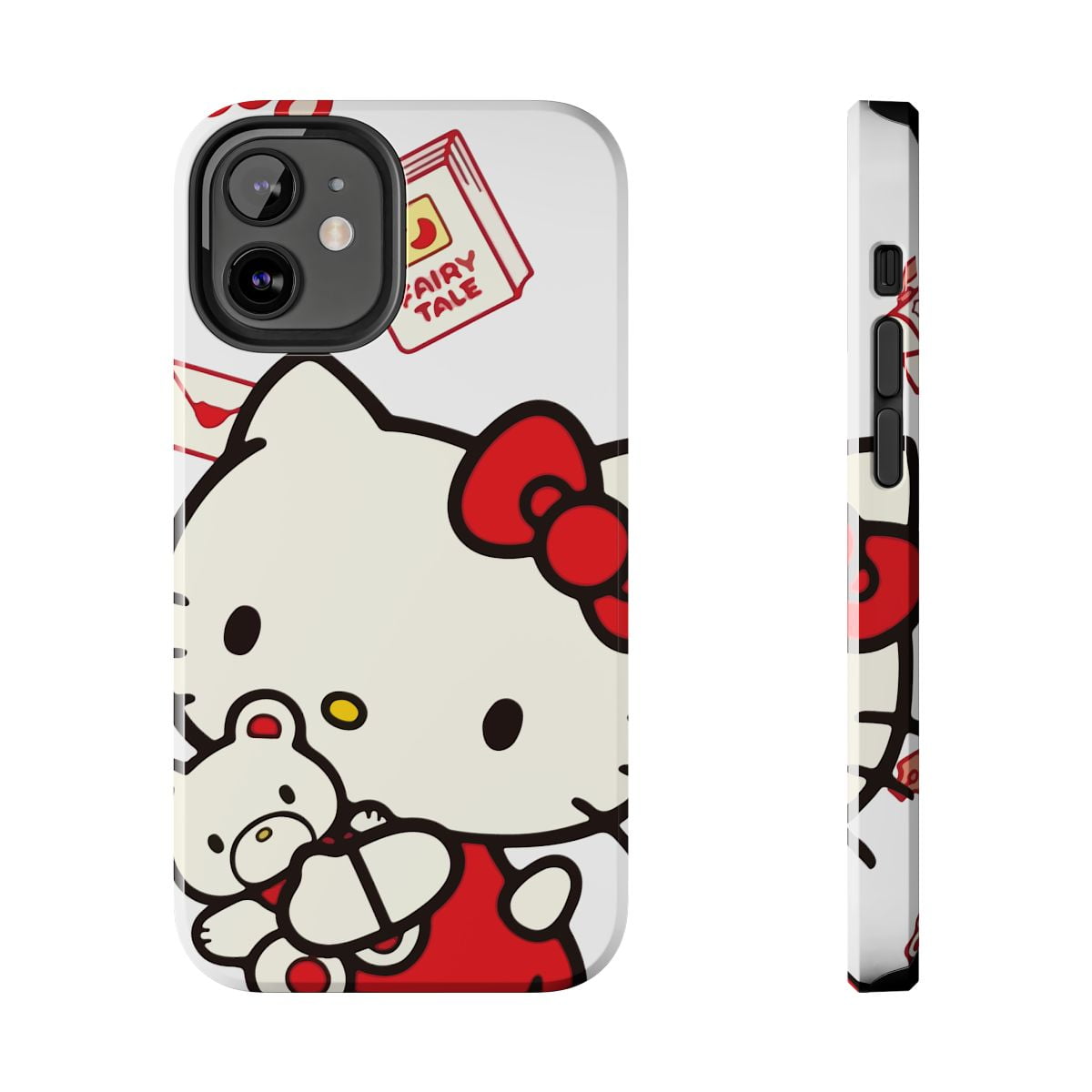 iPhone Tough Case Hello Kitty Pink Bowtie Fairy Tale Cute Teddy Kawaii ...