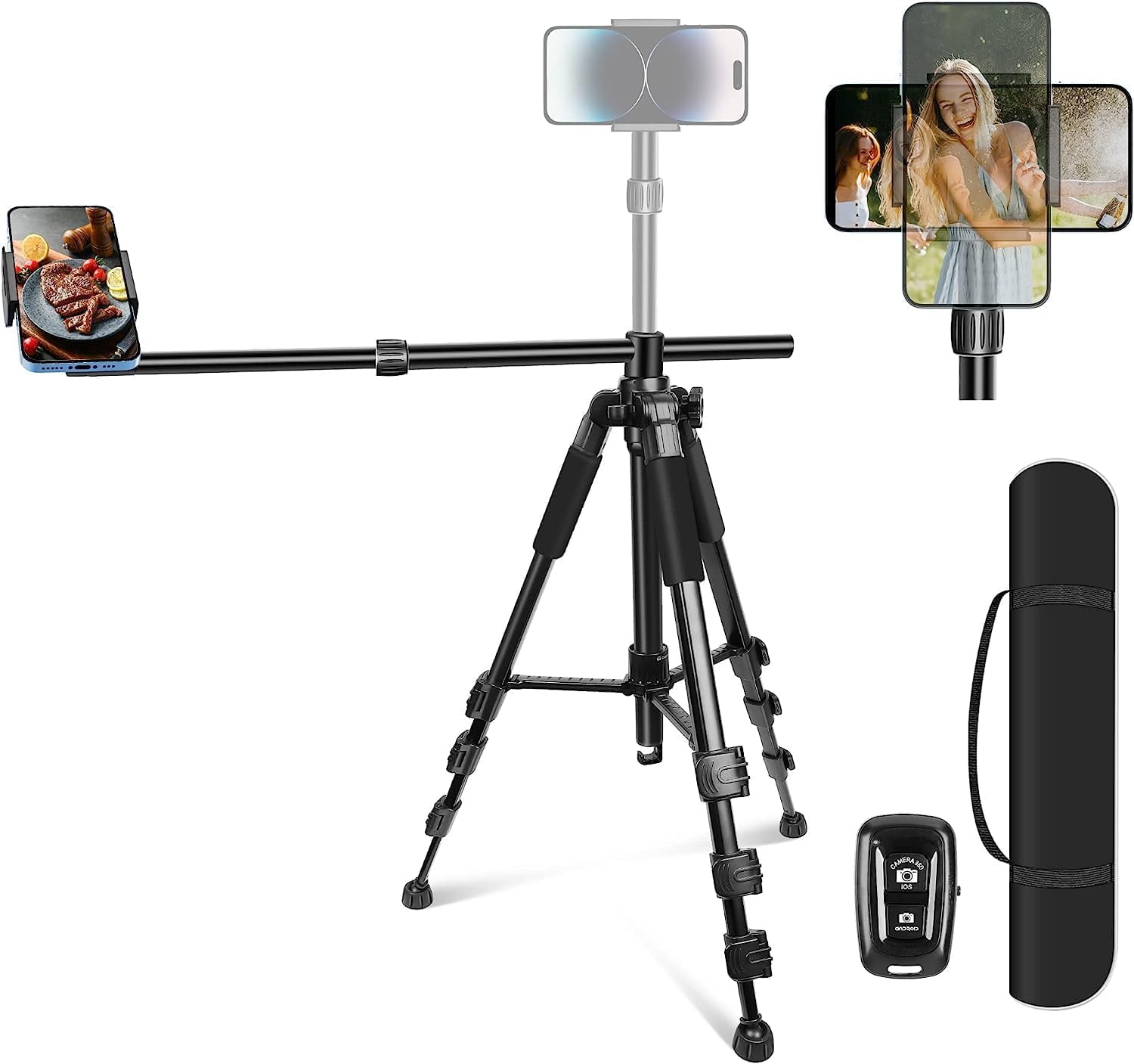 iPhone Tripod for Overhead Video Recording [Heavy Duty & Ultra-Stable ...