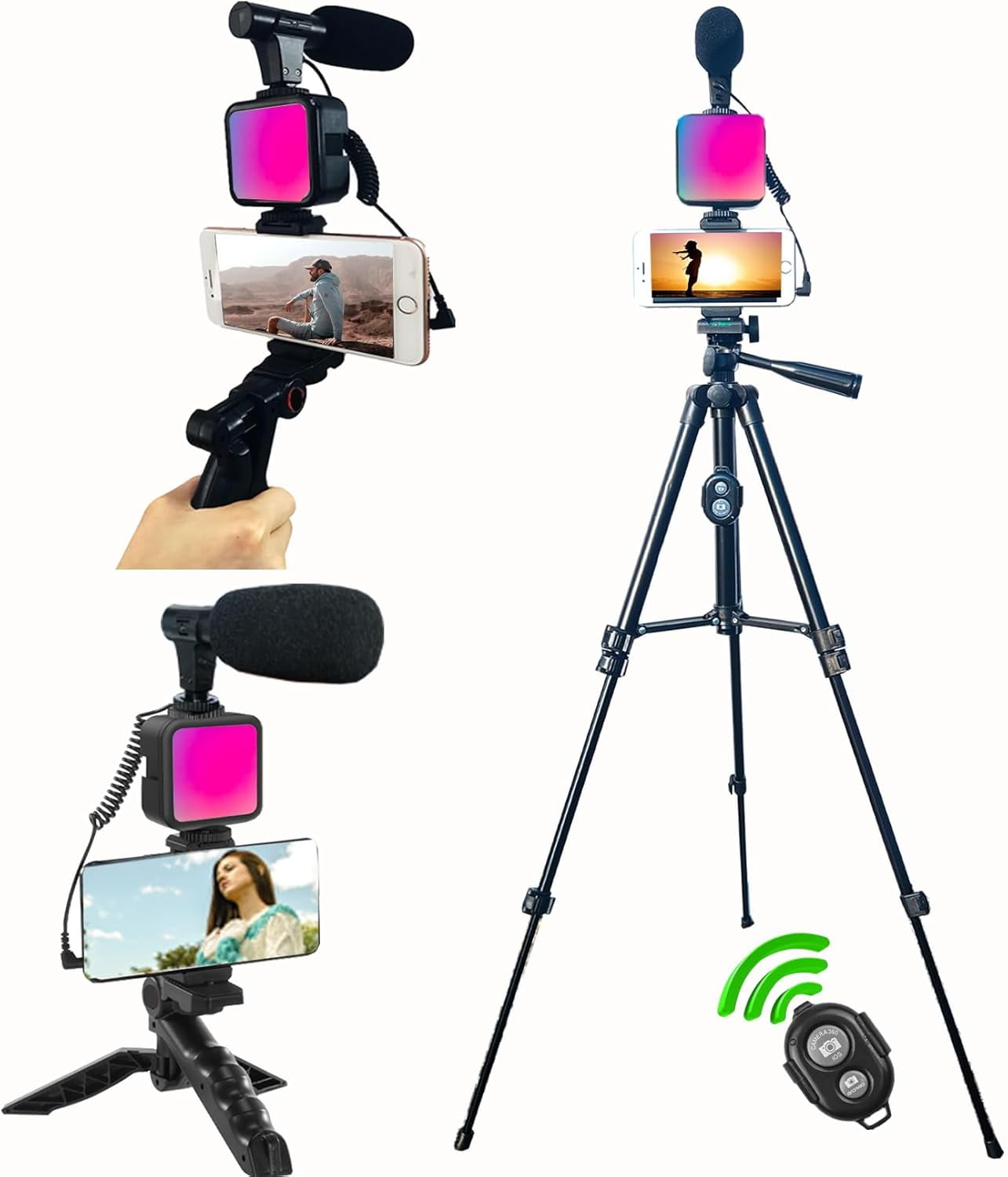 for iPhone Vlogging kit,Vlogging kit for Android Phone,with RGB ...