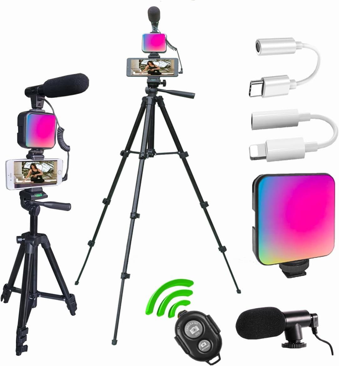 for iPhone Vlogging kit,Vlogging kit for Android Phone,with RGB ...