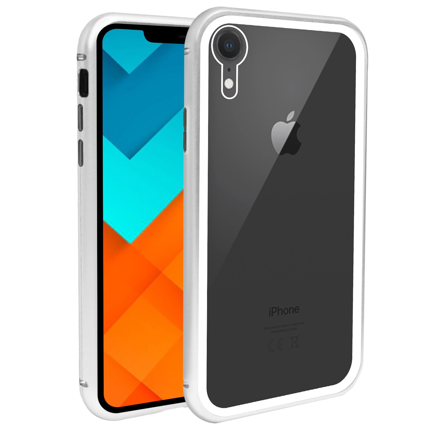 iPhone XR Case - Magnetic Frame, Tempered Glass Back - Walmart.com