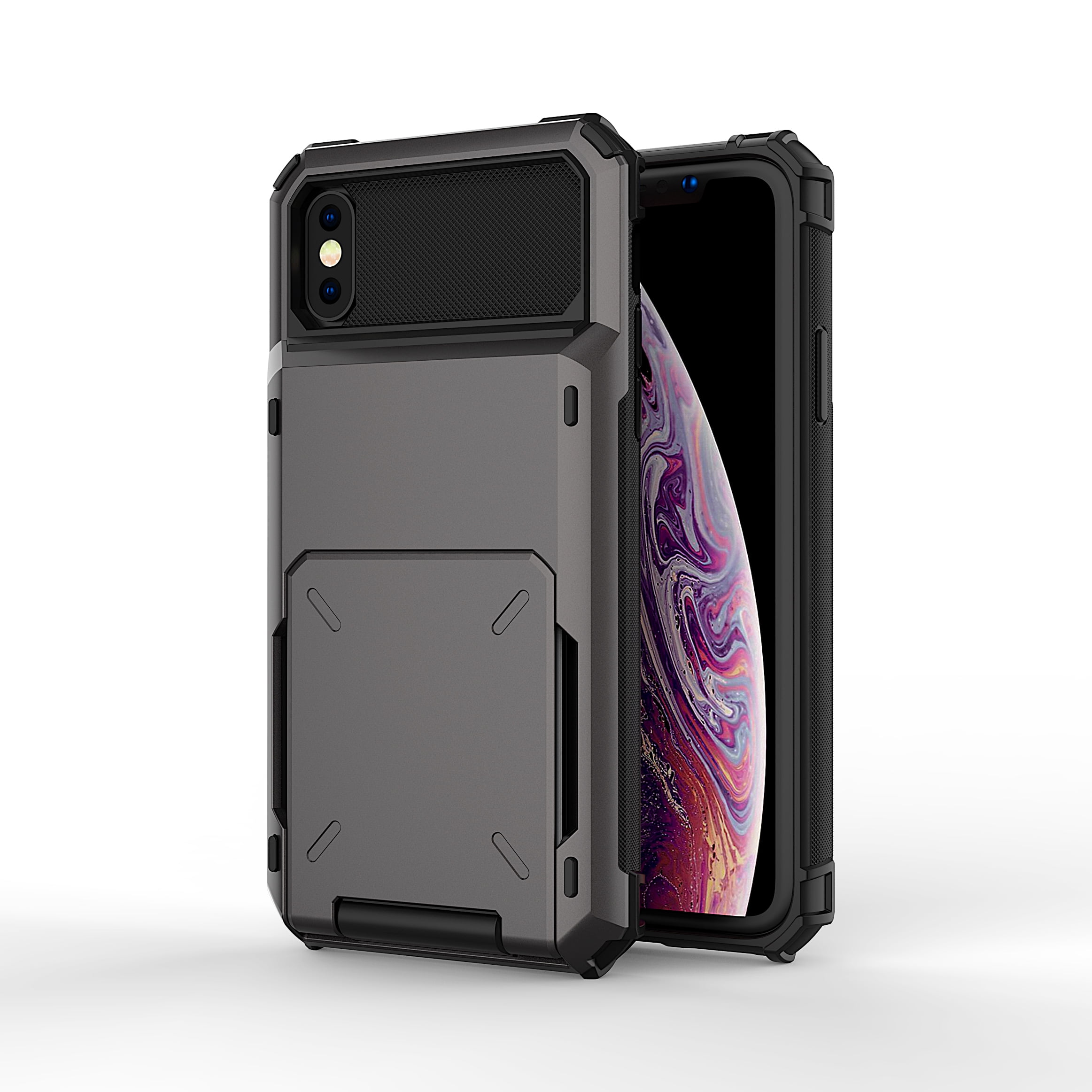 iPhone XR Case, Mantto Wallet Cover 5 Credit Card Slots Holder Flip ...