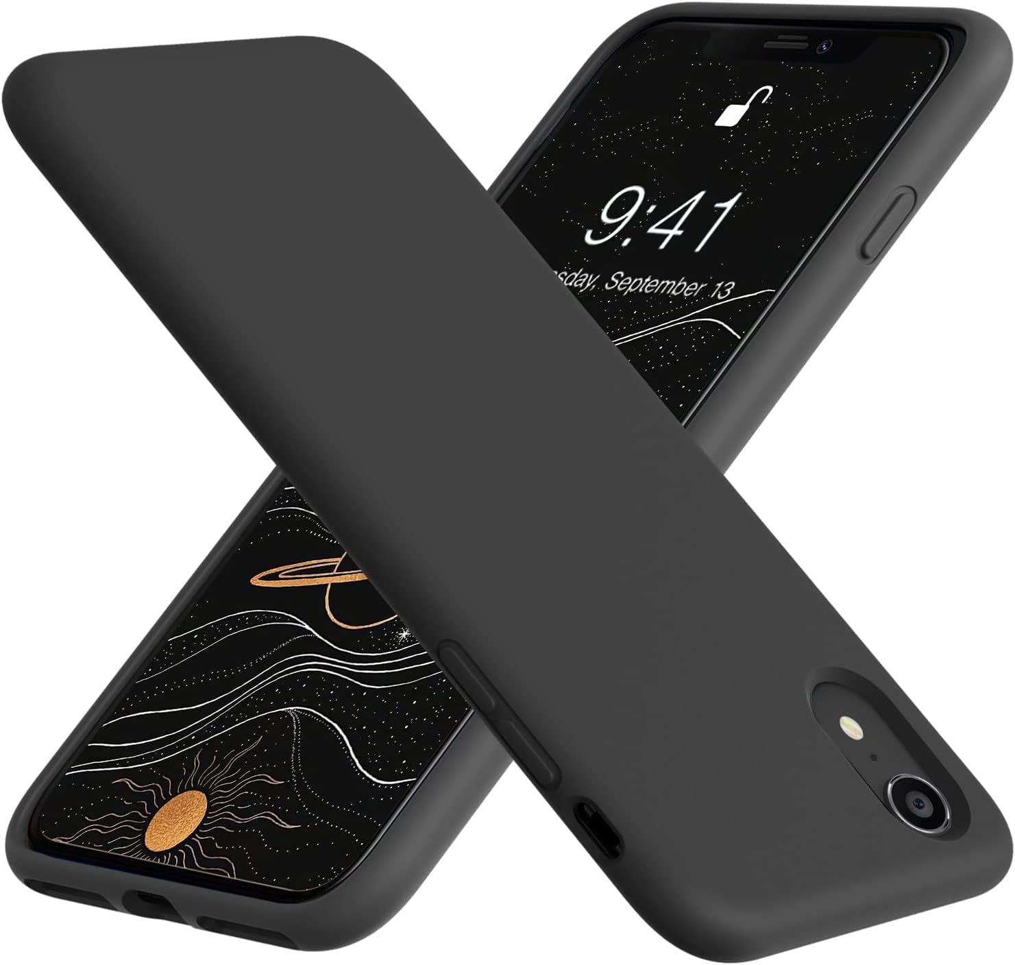 for iPhone XR Case, Soft Liquid Silicone Slim Rubber Full Body ...