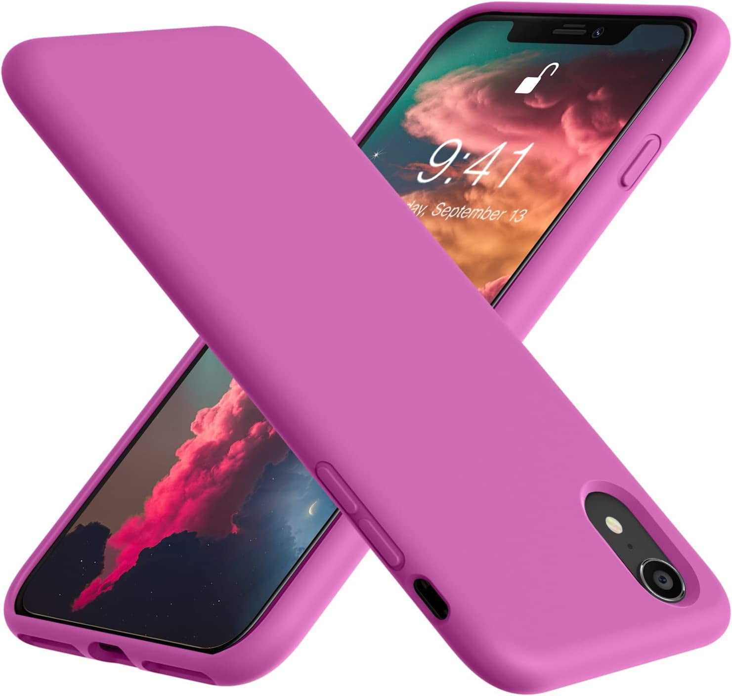 for iPhone XR Case, Soft Liquid Silicone Slim Rubber Full Body ...