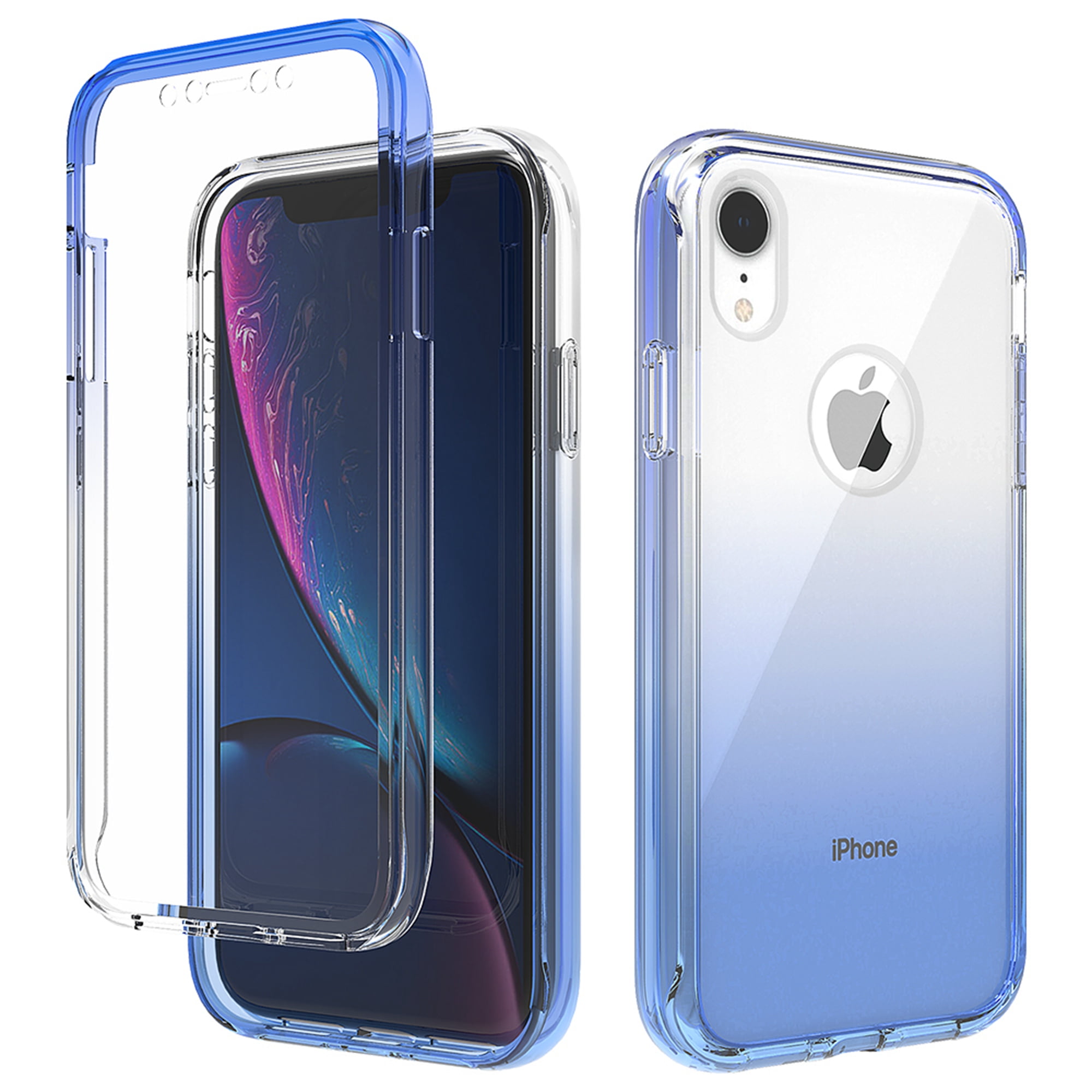 iPhone XR Clear Case with Font Bumper Cover, Dteck Rugged Shockproof ...