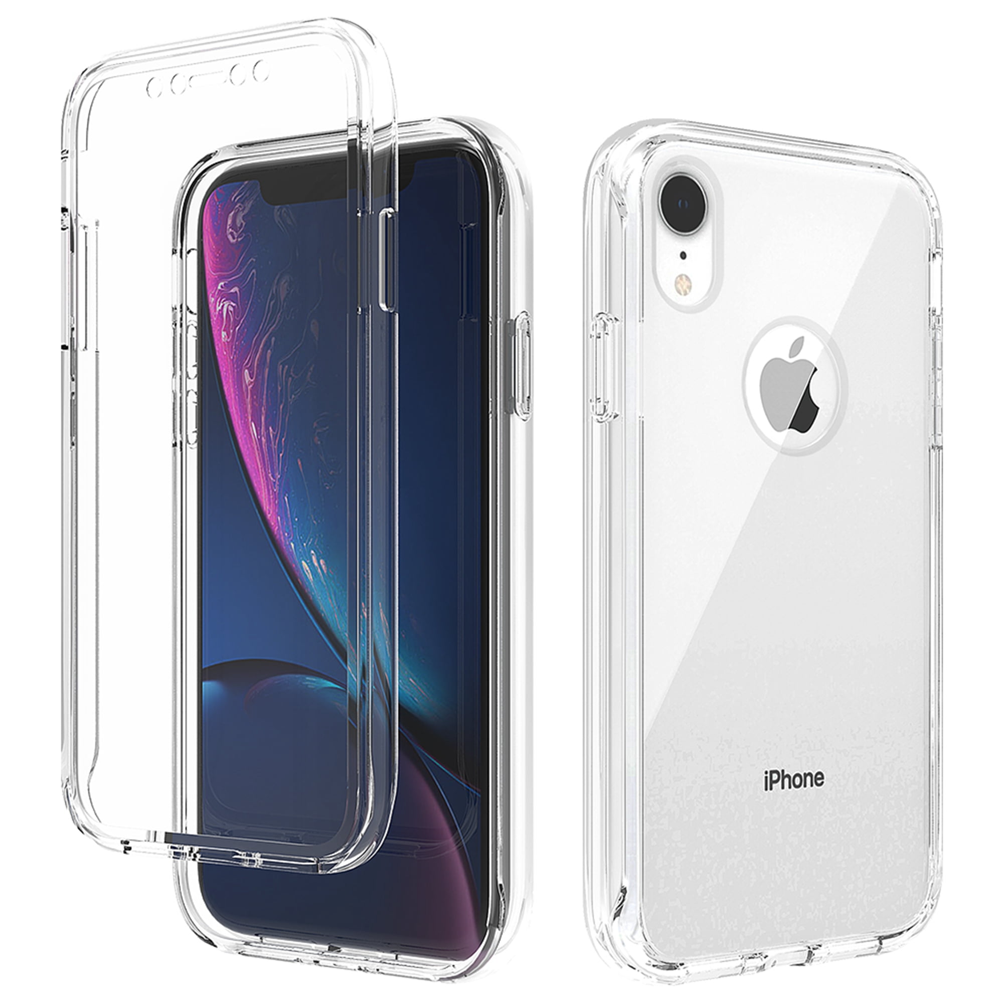 iPhone XR Clear Case with Font Bumper Cover, Dteck Rugged Shockproof ...