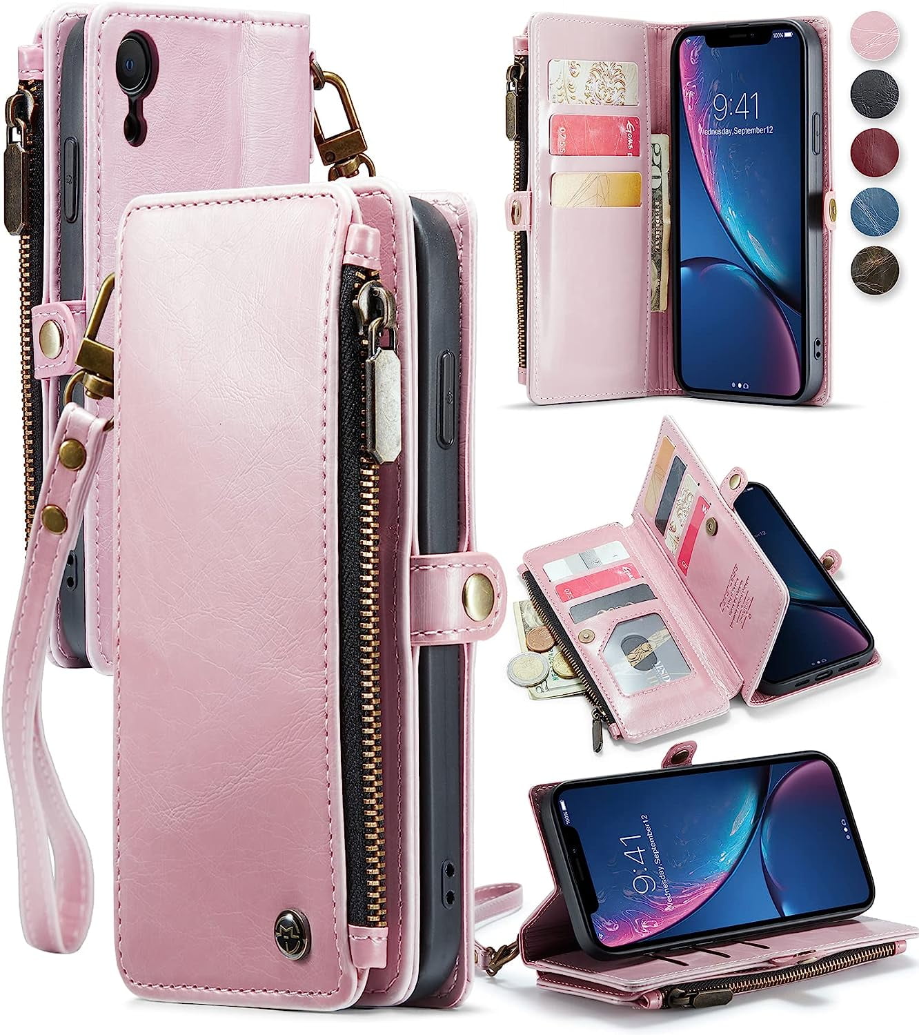 for iPhone XR Wallet Case, iPhone XR Case Wallet for Women Men, iPhone ...