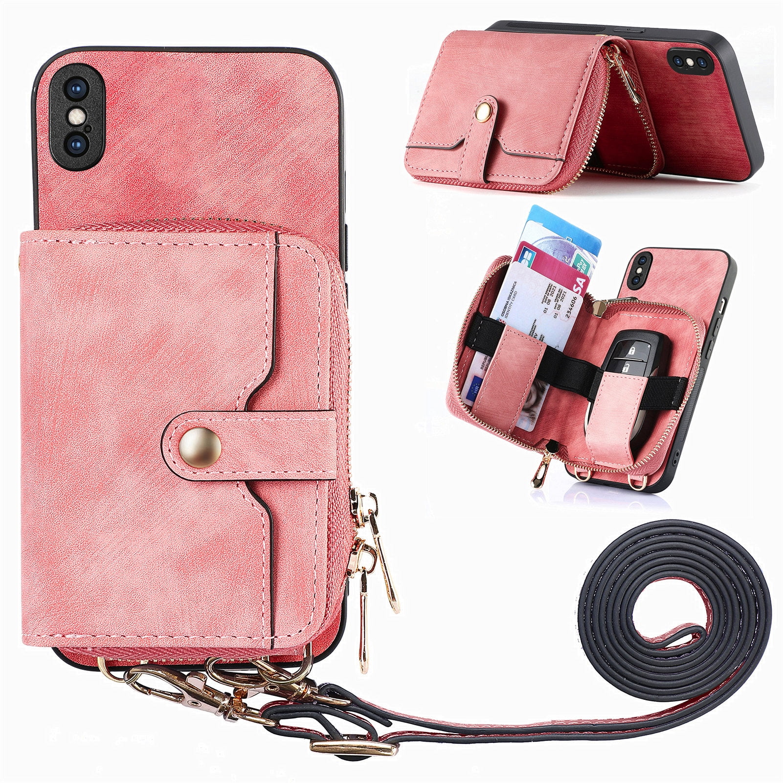 for iPhone XS Max Wallet Case, Crossbody Phone Purse with Card Holder ...