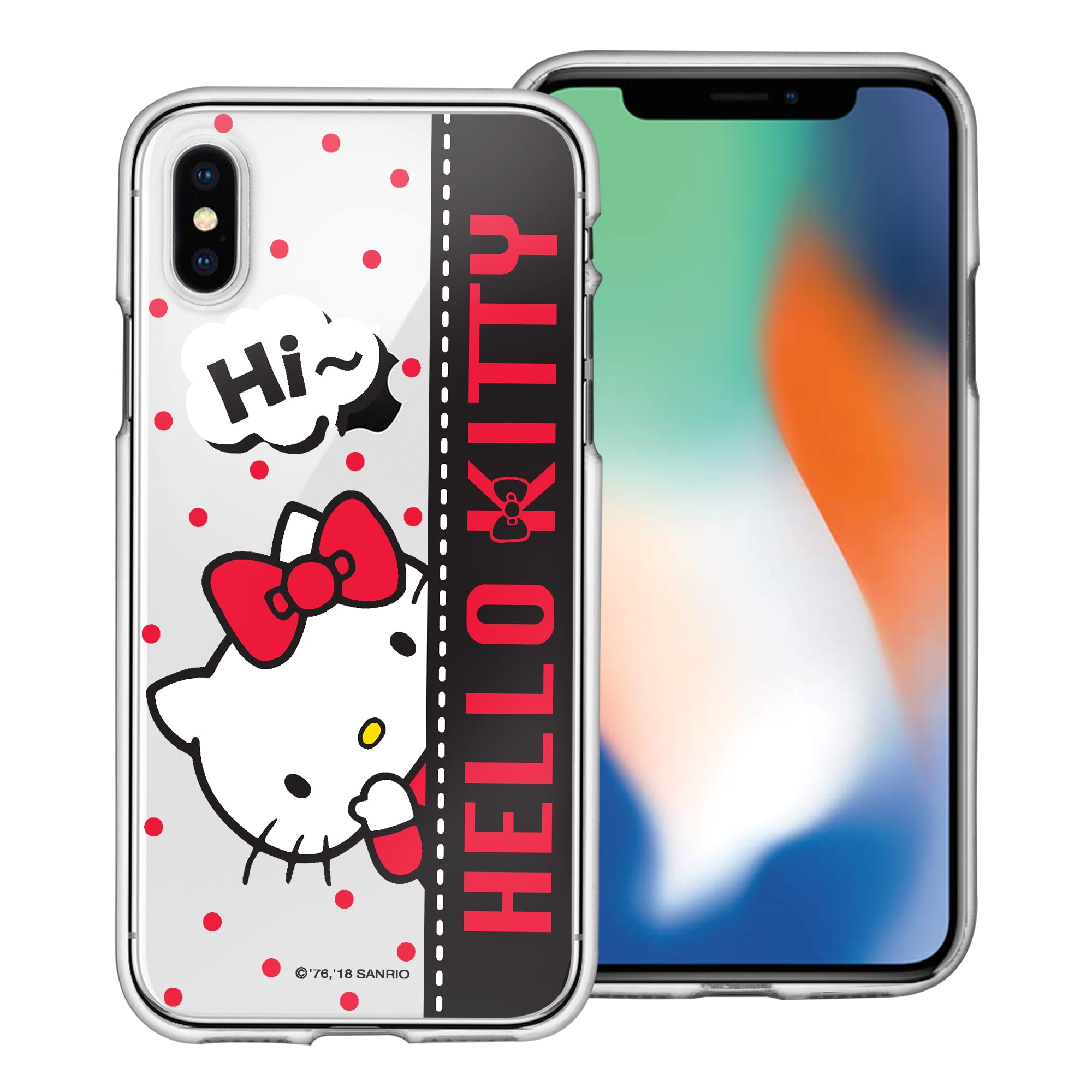 iPhone XS / iPhone X Case Sanrio Clear TPU Soft Jelly Cover - Hi Hello Kitty - Walmart.com
