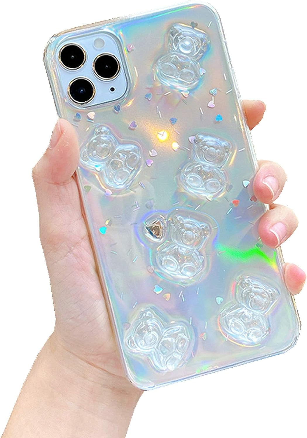 iPhone Xs Max Cute Case, 3D Cute Candy Colors Cartoon Bear Clear Women ...