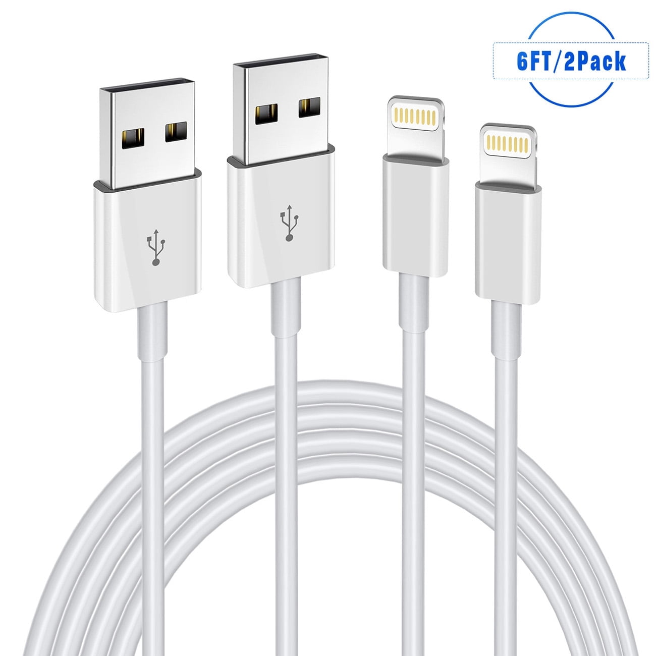 Apple MFi Certified APFEN iPhone XR Charger, 2pack 6FT Lightning Cable ...