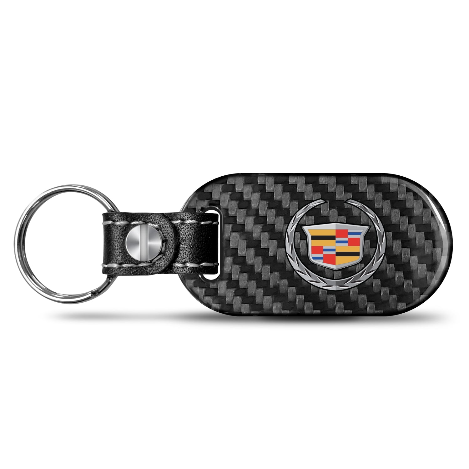 iPick Image for Cadillac Logo Real Black Carbon Fiber Tag Style Key ...