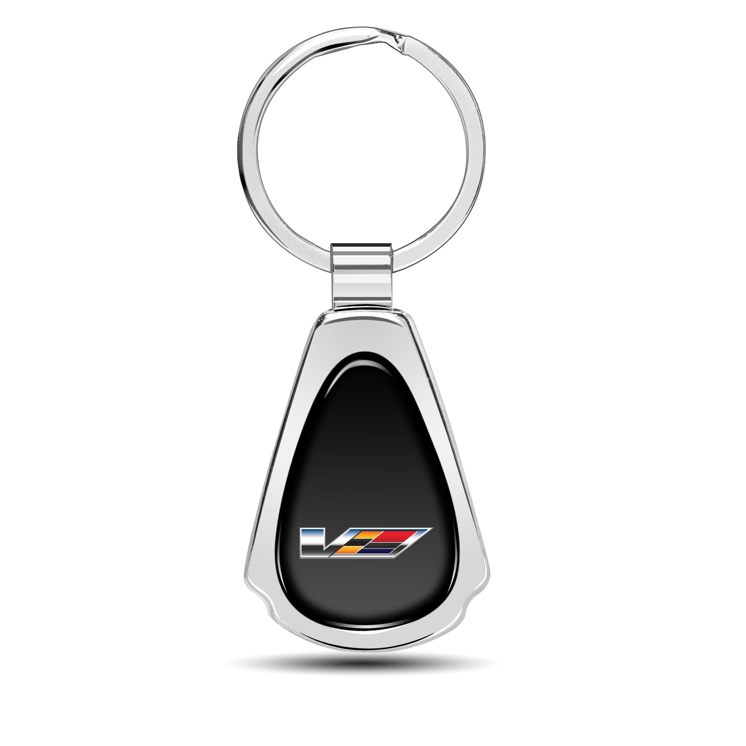 iPick Image for Cadillac V Logo Black Dome Chrome Metal Teardrop Key ...