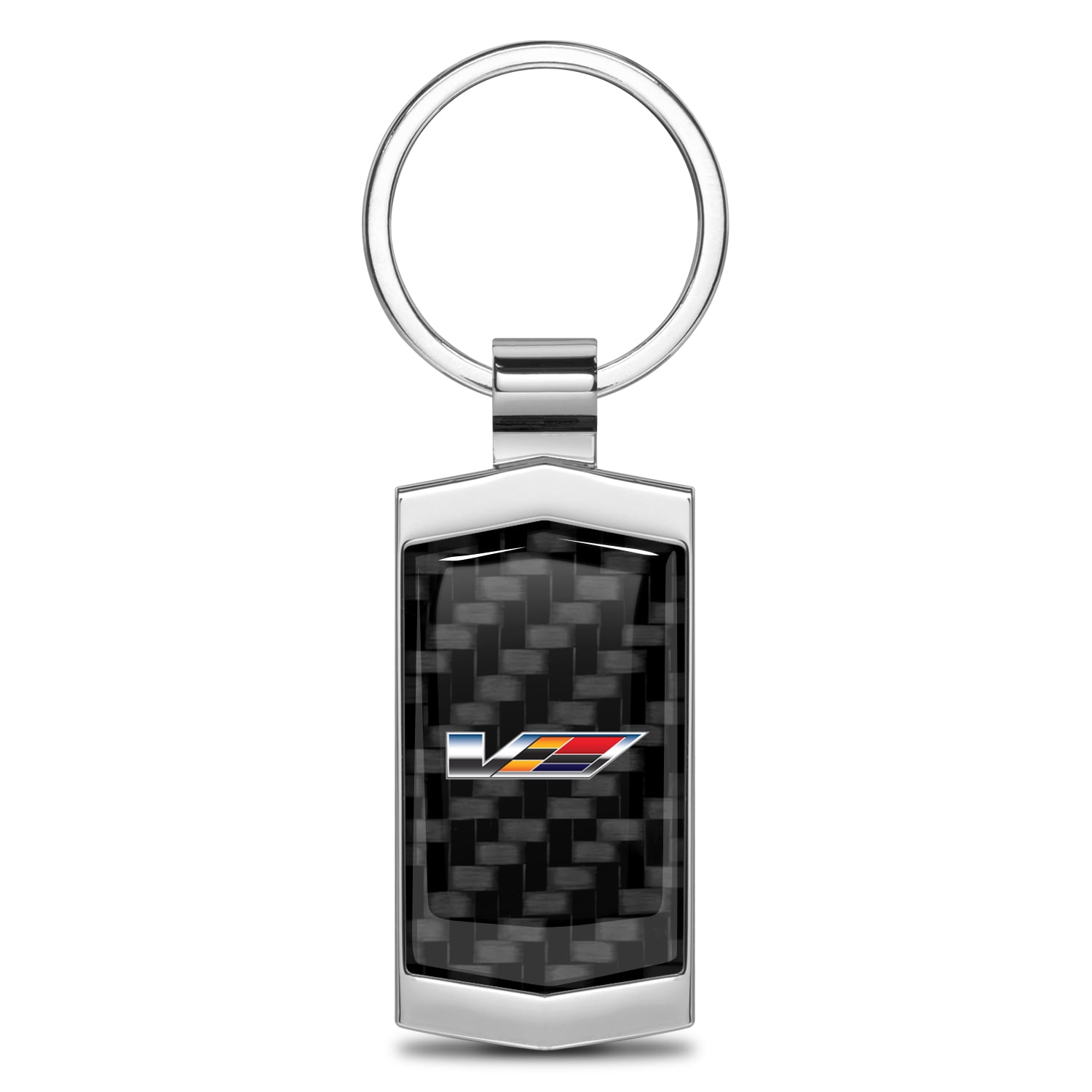 iPick Image for Cadillac V Logo Real Black Carbon Fiber Chrome Metal ...