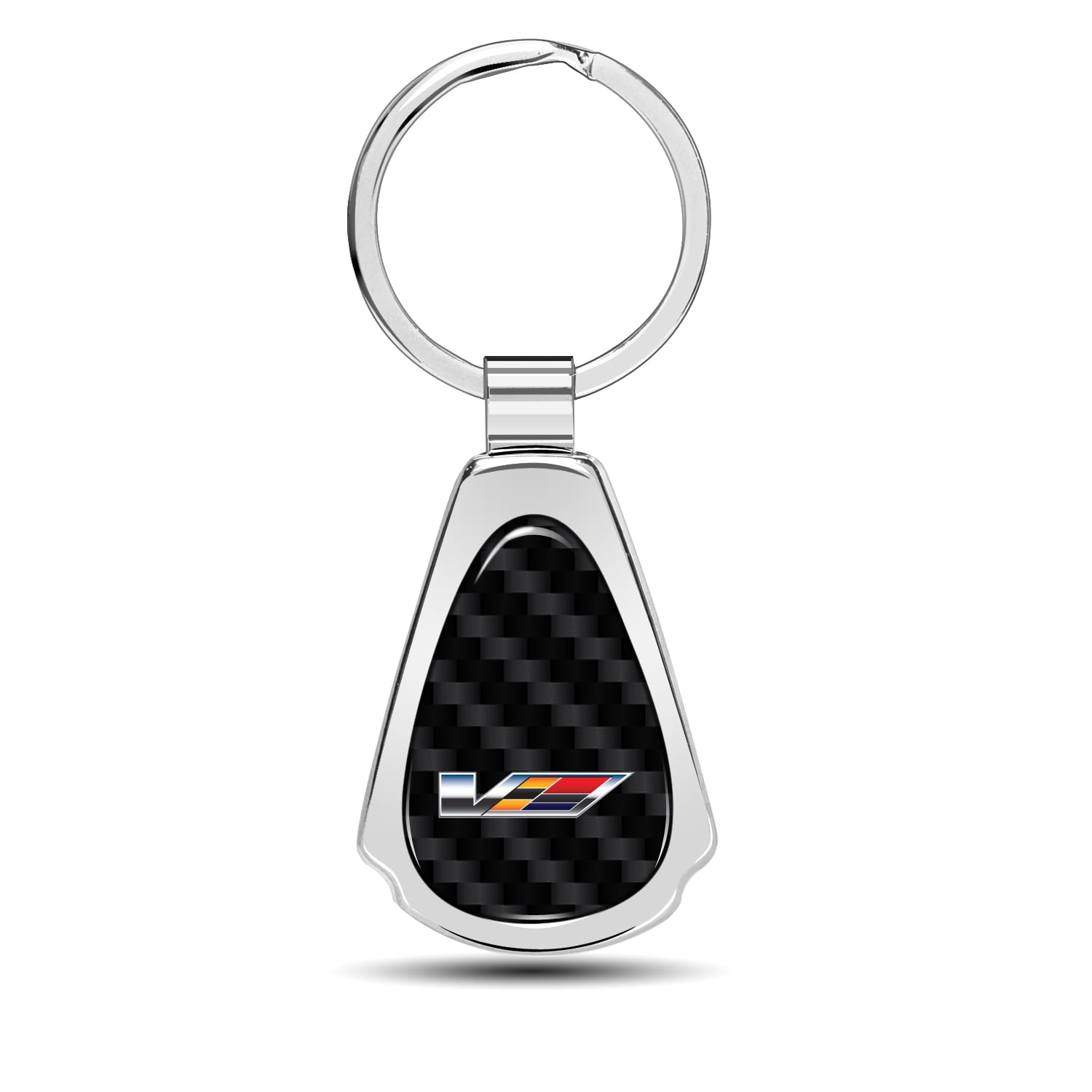 iPick Image for Cadillac V Logo Real Black Carbon Fiber Chrome Metal ...