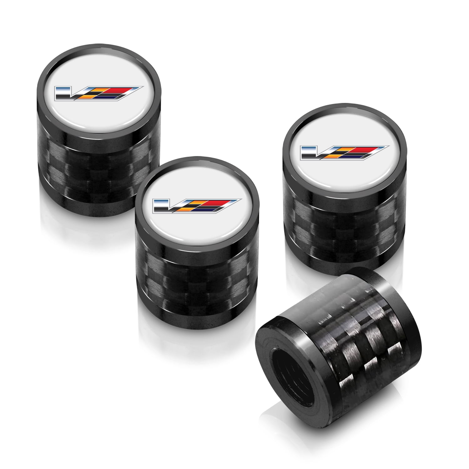iPick Image for Cadillac V Logo in White on Real Carbon Fiber Barrel ...