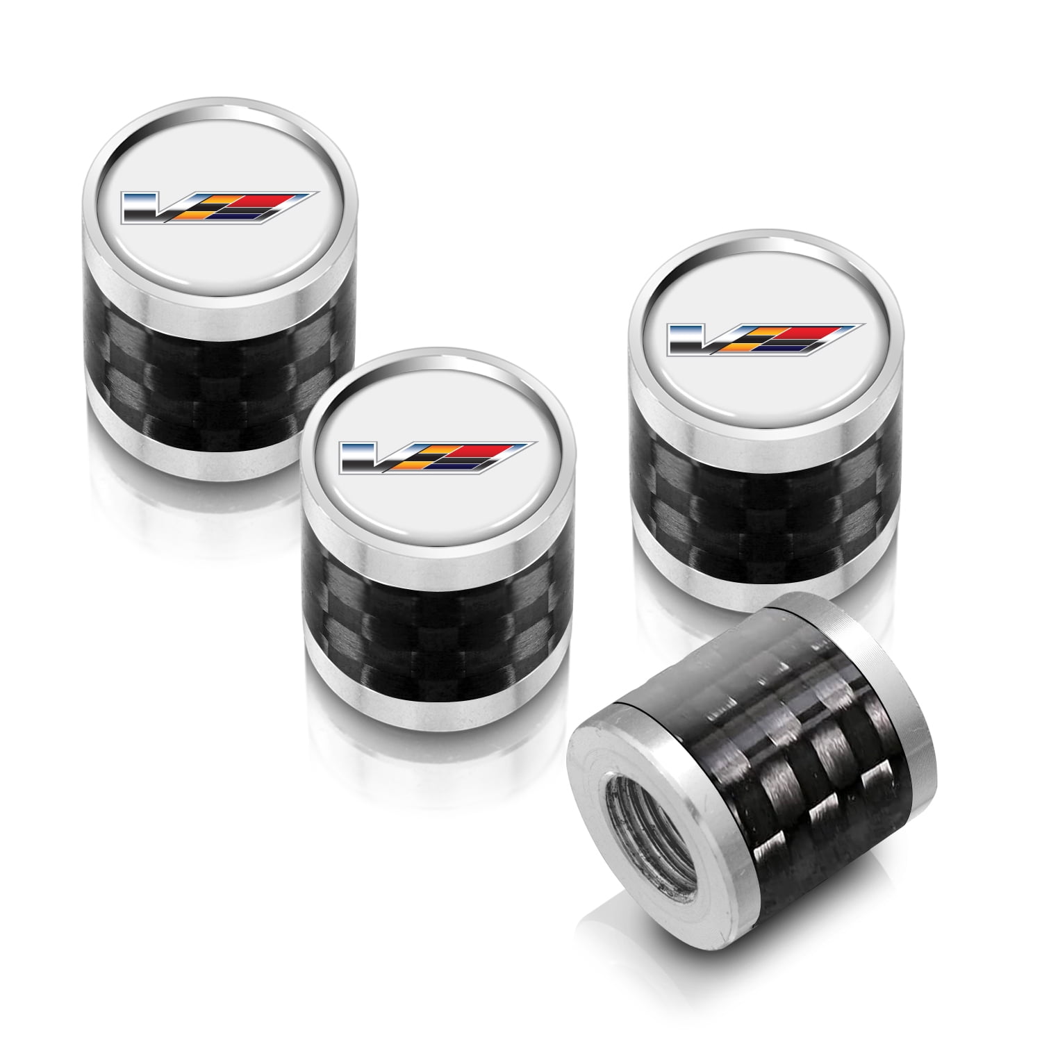 iPick Image for Cadillac V Logo in White on Real Carbon Fiber Barrel ...