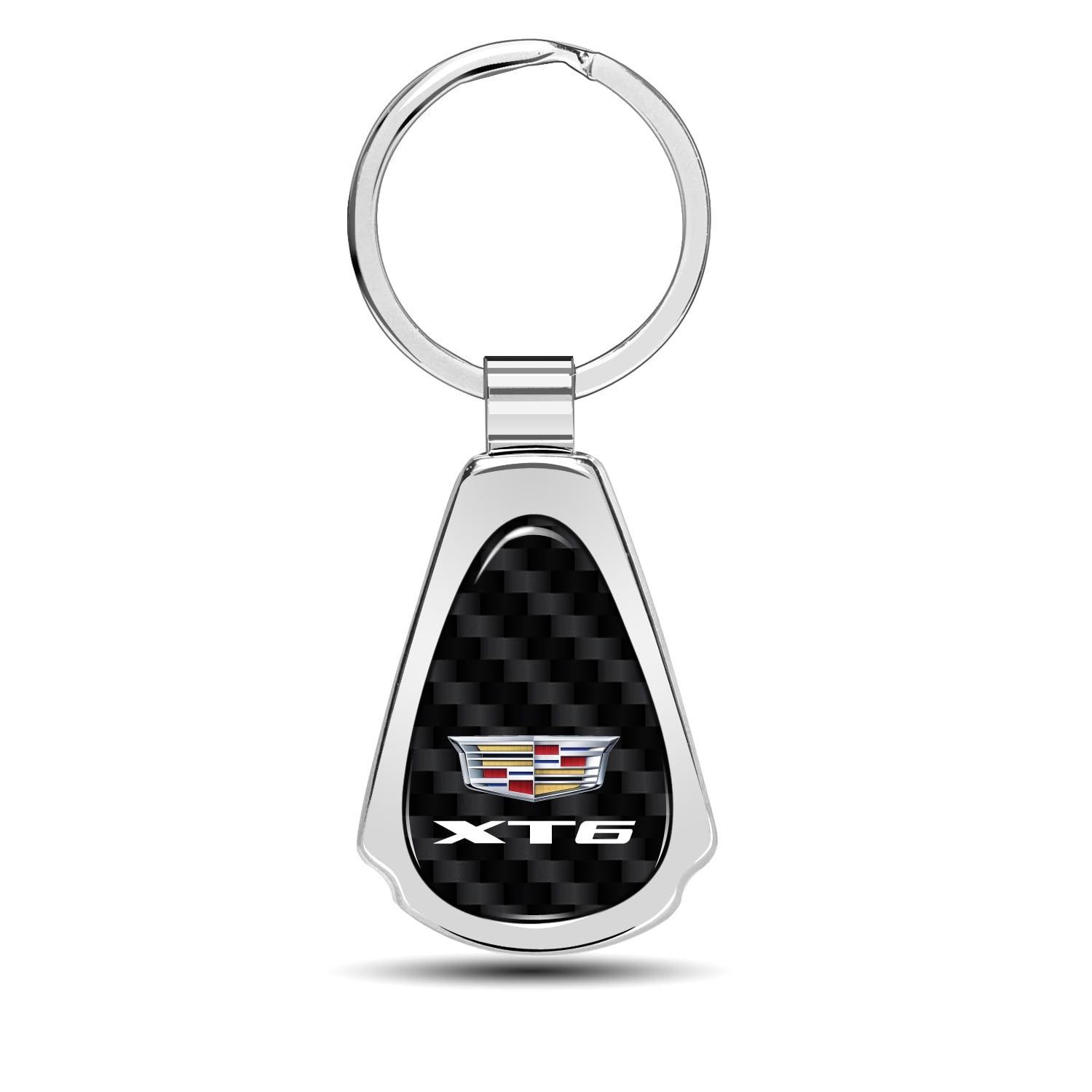 iPick Image for Cadillac XT6 Logo Real Black Carbon Fiber Chrome Metal ...