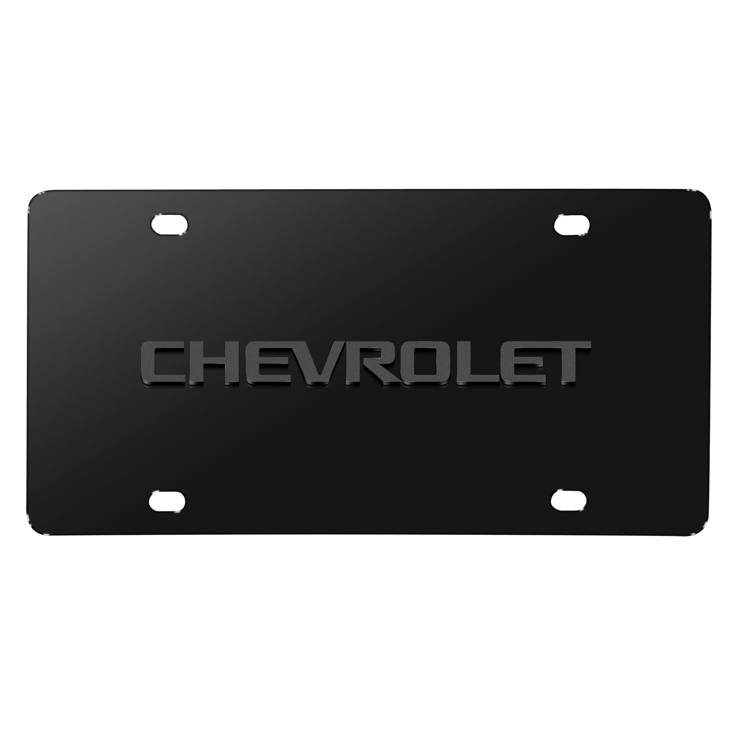 iPick Image Chevrolet 3D Gunmetal Gray Logo on Black Stainless Steel ...