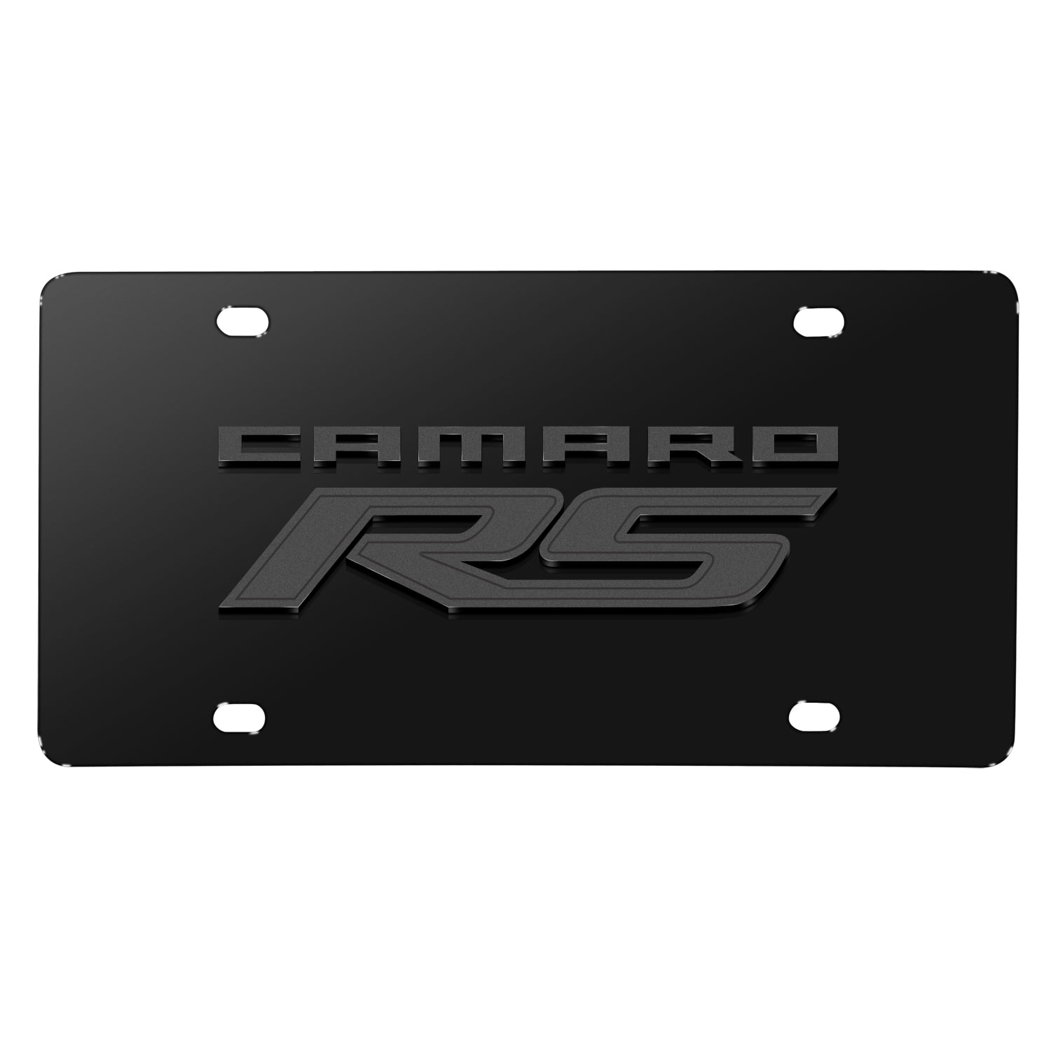 iPick Image for Chevrolet Camaro RS 3D Gunmetal Gray Dual Logo on Black ...