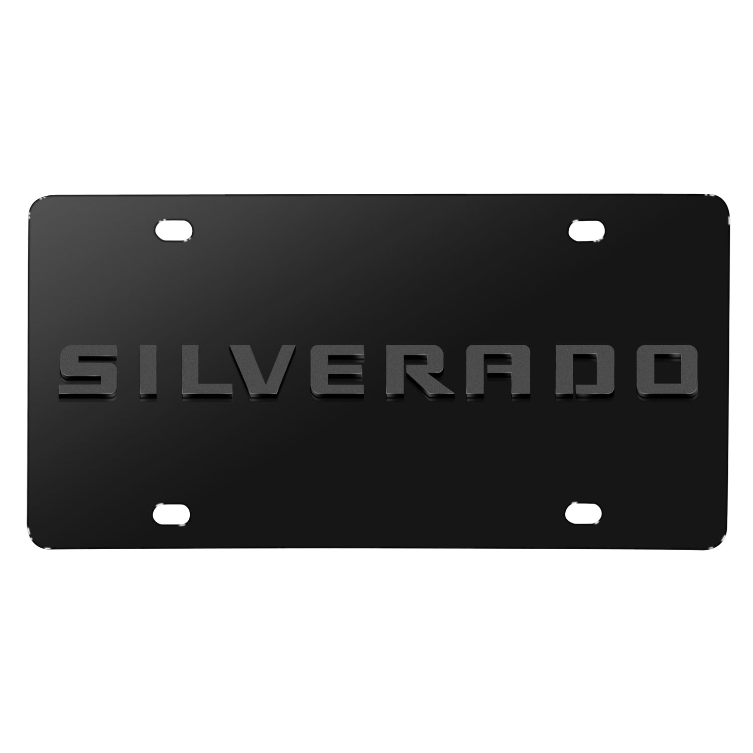 iPick Image for Chevrolet Silverado 3D Gunmetal Gray Name Logo on Black ...