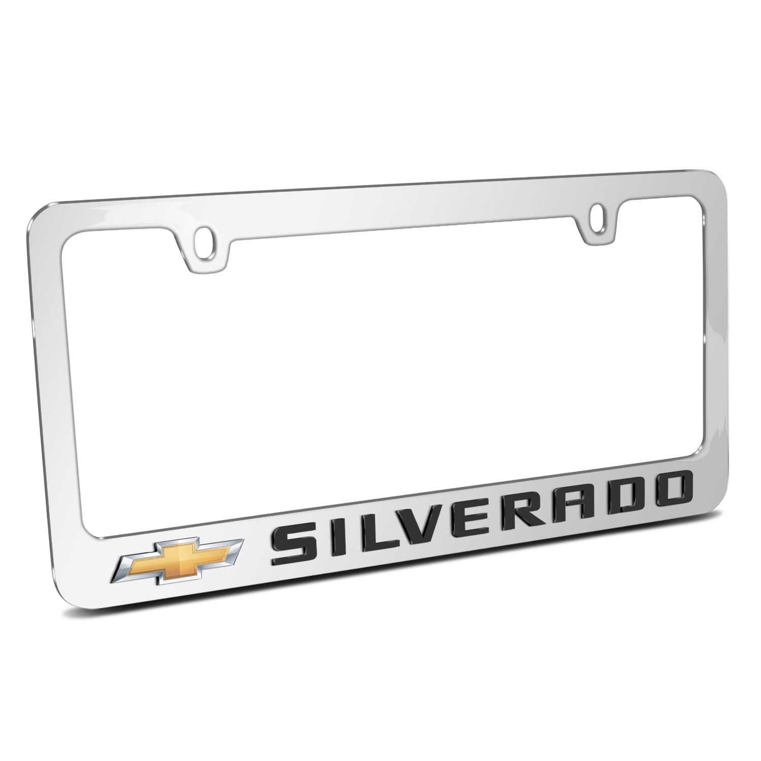 iPick Image for Chevrolet Silverado in 3D Mirror Chrome Metal License ...