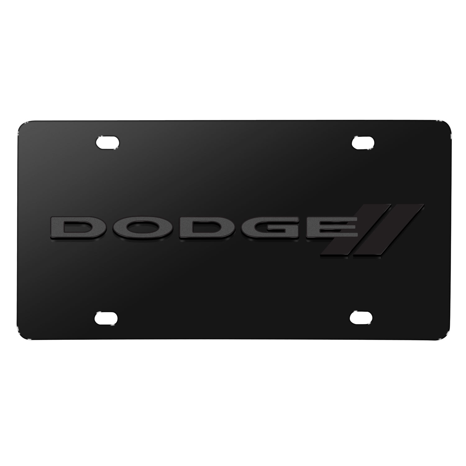 iPick Image Dodge 3D Dark Gray Logo on Black Stainless Steel License ...