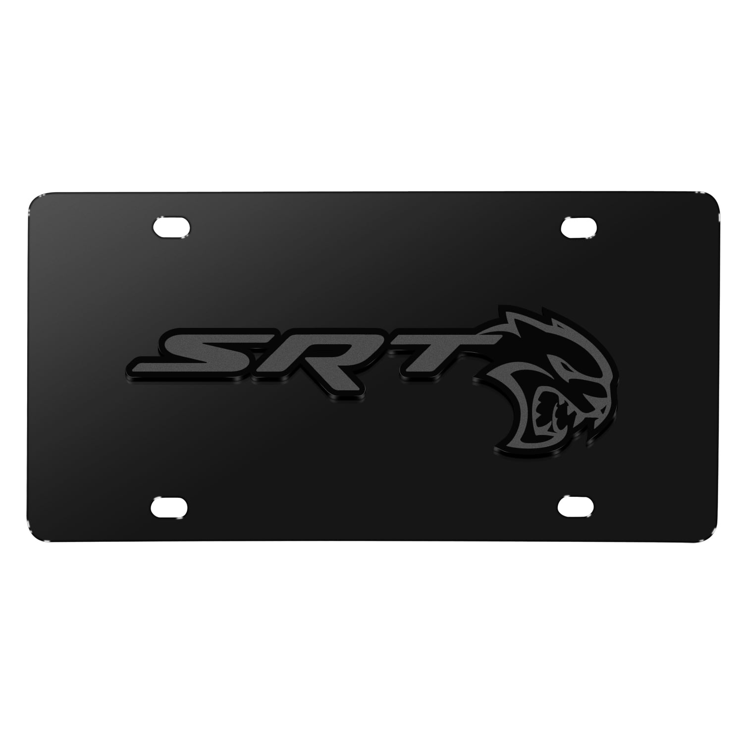 iPick Image for Dodge SRT Hellcat 3D Dark Gray Logo on Black Stainless ...