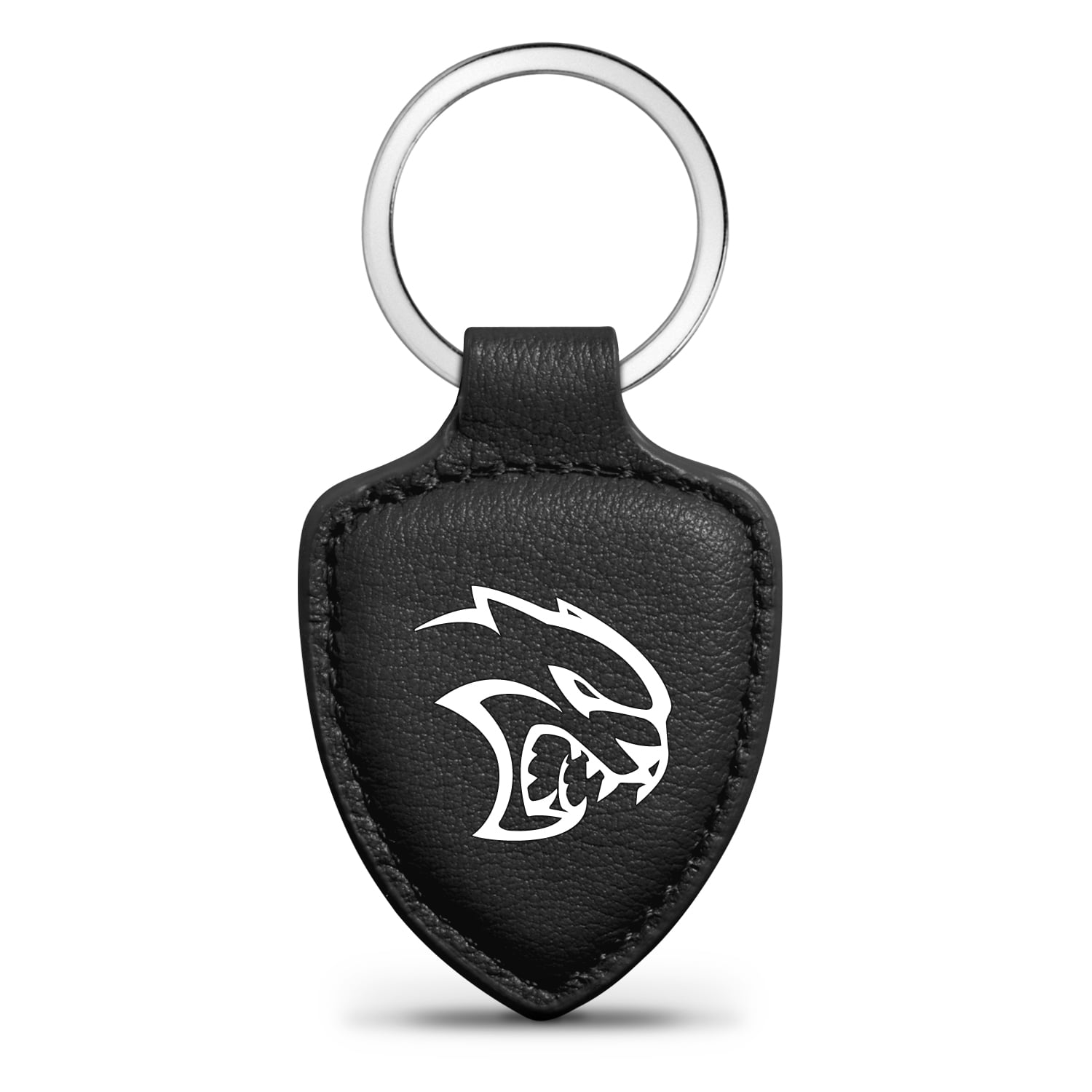 iPick Image for Dodge SRT Hellcat Soft Real Black Leather Shield-Style ...