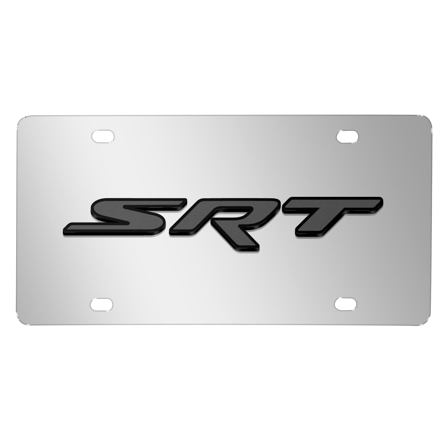 iPick Image for Dodge SRT Logo 3D Dark Gray Logo on Mirror Chrome ...