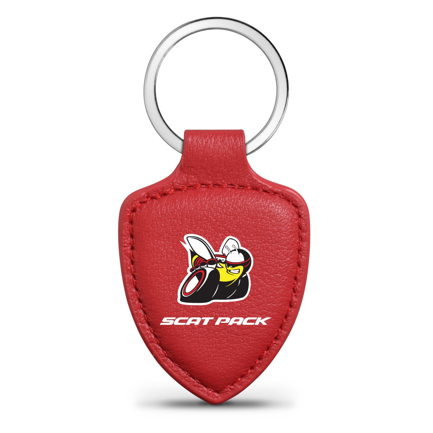 iPick Image for Dodge Scat-Pack Full Color Soft Real Red Leather Shield ...