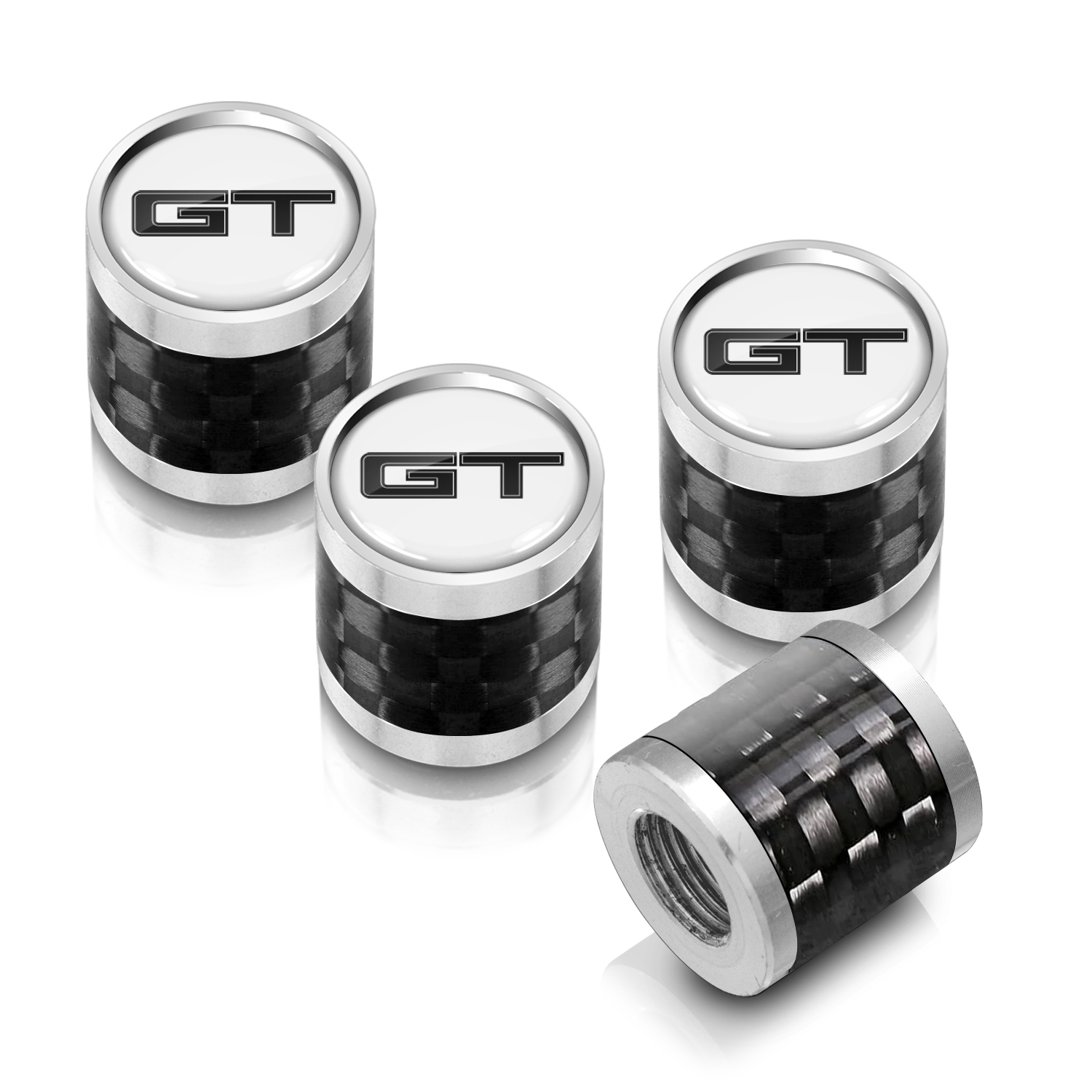 iPick Image for Ford Mustang GT in White on Real Carbon Fiber Barrel ...