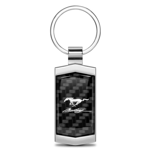 iPick Image for Ford Mustang Script Real Black Carbon Fiber Chrome ...