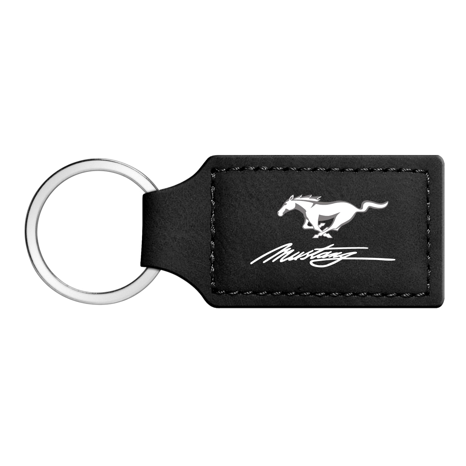 iPick Image for Ford Mustang Script Rectangular Black Leatherette Key ...