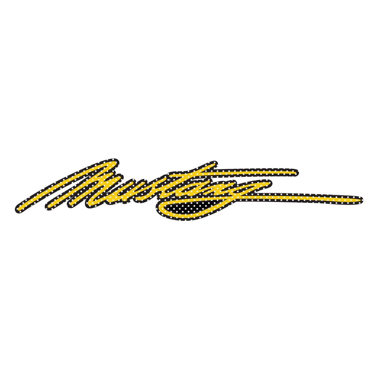 iPick Image for Ford Mustang Script in Yellow Perforated Unobstructed ...