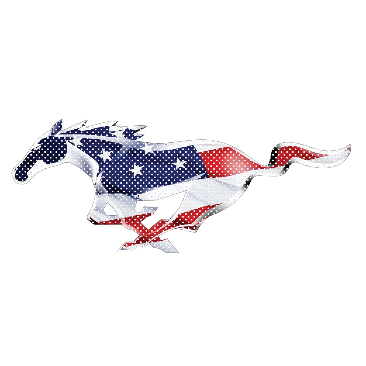 iPick Image for Ford Mustang USA Flag Perforated Unobstructed View 12 ...