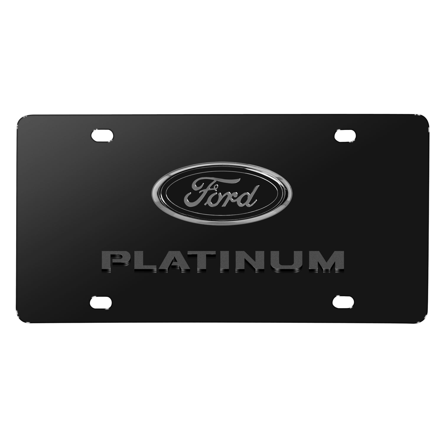 iPick Image Official Licensed Ford Platinum 3D Dark Gray Logo on Black ...